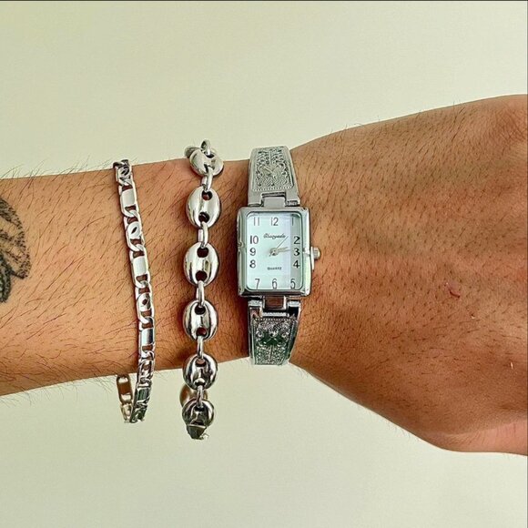 Accessories | 200s Vintage Cute Rectangle Stainless Steel Quartz Luxury ...